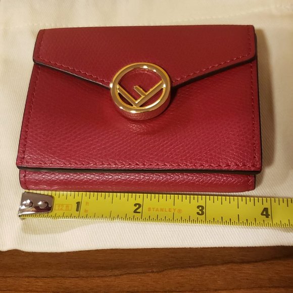 Fendi | Bags | Fendi Red Leather Micro Trifold Wallet New In The Box | Poshmark